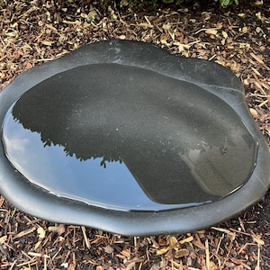 Black Basalt Bird Bath - Etsy