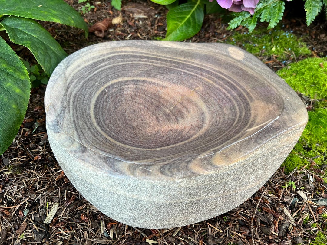 River Rock Bird Bath - Etsy