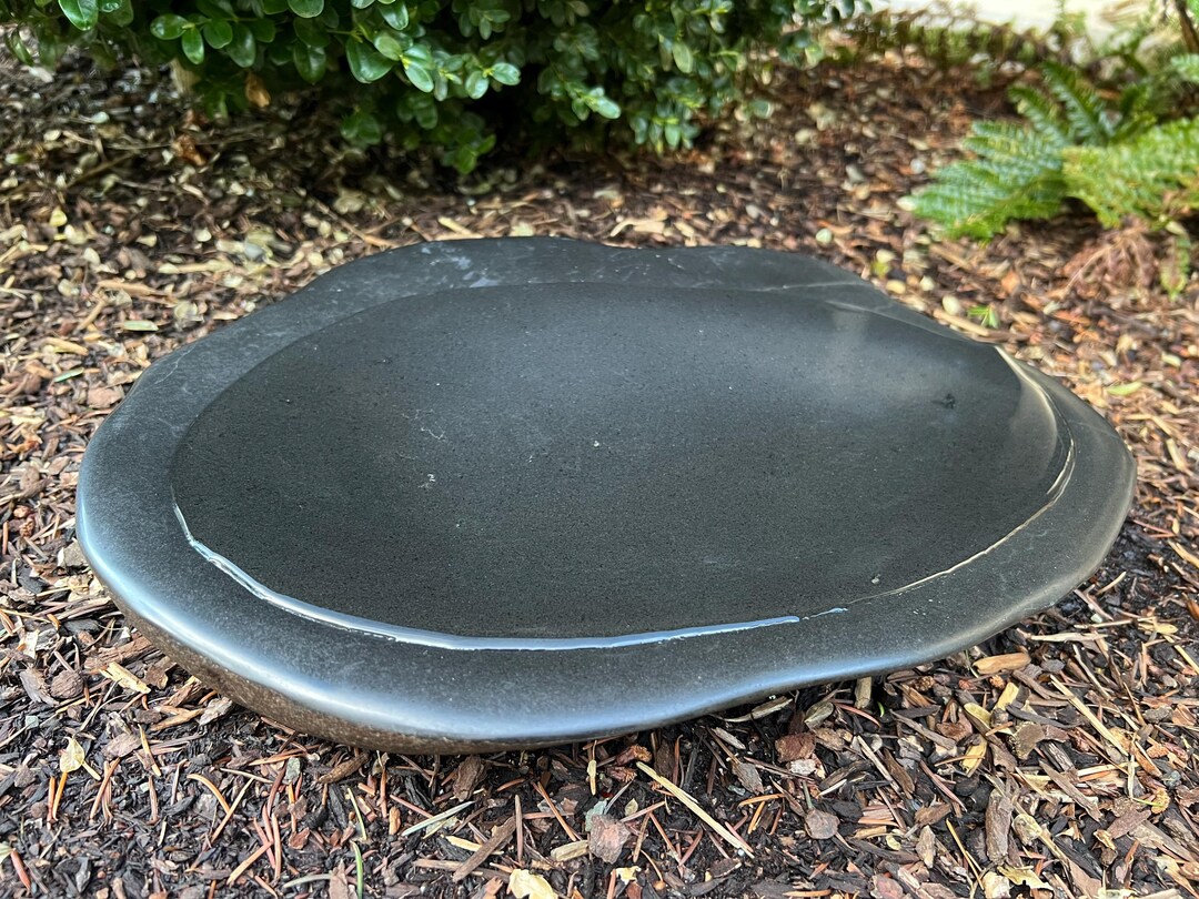 Black Basalt Bird Bath - Etsy