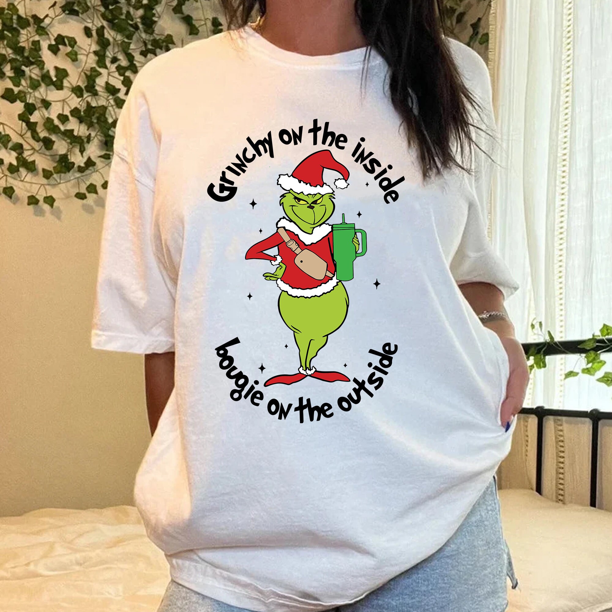 Bougie Grinch Png, Grinchy on the Inside, Bougie on the Outside, Merry ...