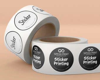 Personalised Sticker, 51mm Gloss Sticker Printing, Roll Sticker, Round ...