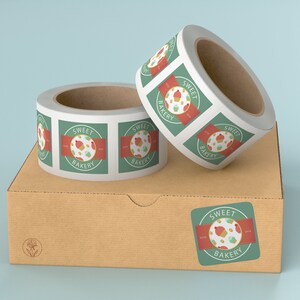 Personalised Sticker, 40mm Gloss Sticker Printing, Roll Sticker, Square ...