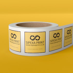 Personalised Sticker, 40mm Gloss Sticker Printing, Roll Sticker, Square ...