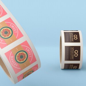 Personalised Sticker, 40mm Gloss Sticker Printing, Roll Sticker, Square ...