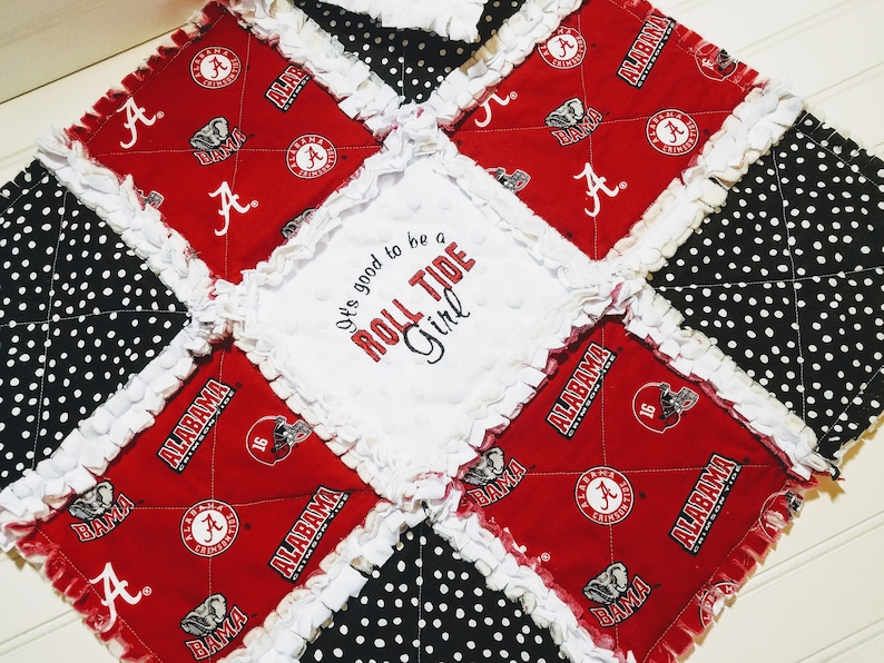 Alabama Crimson Tide MINI or CRIB Rag Quilt or Nursery Bedding - It's ...