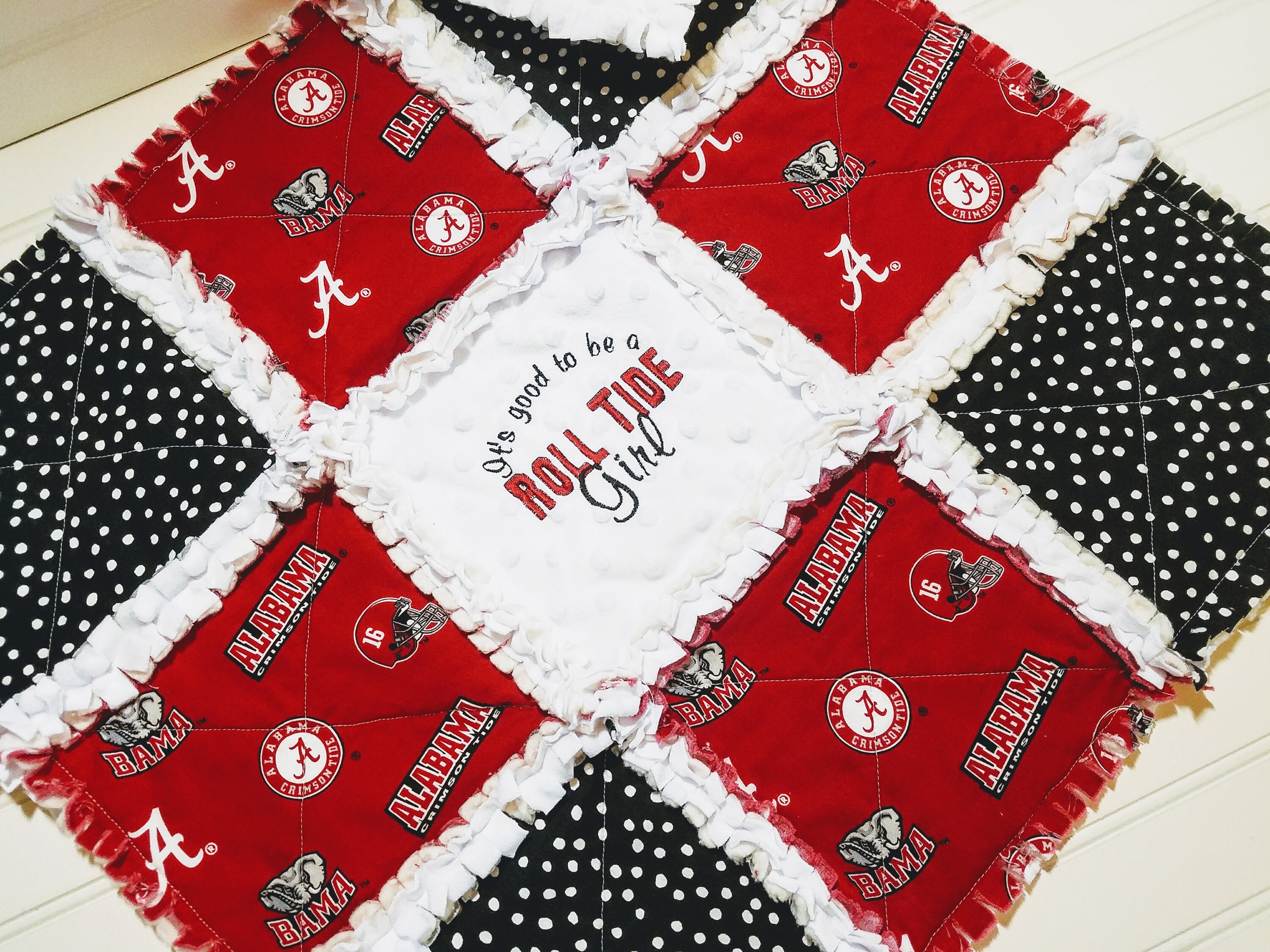 Alabama Crimson Tide MINI or CRIB Rag Quilt or Nursery Bedding - It's ...