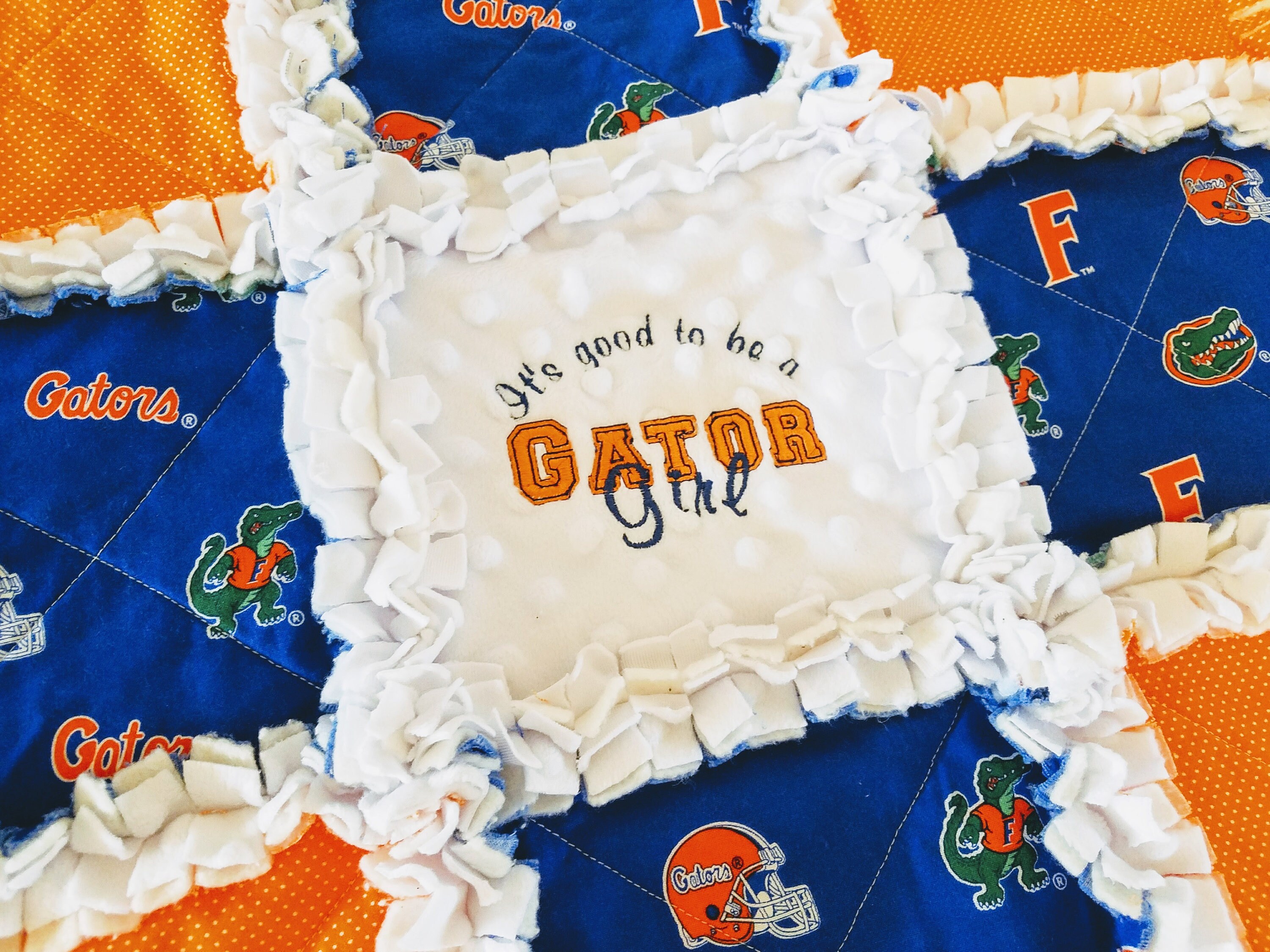 Florida Gators MINI Rag Quilt & Embroidered Burp Cloth Gift Set It's ...