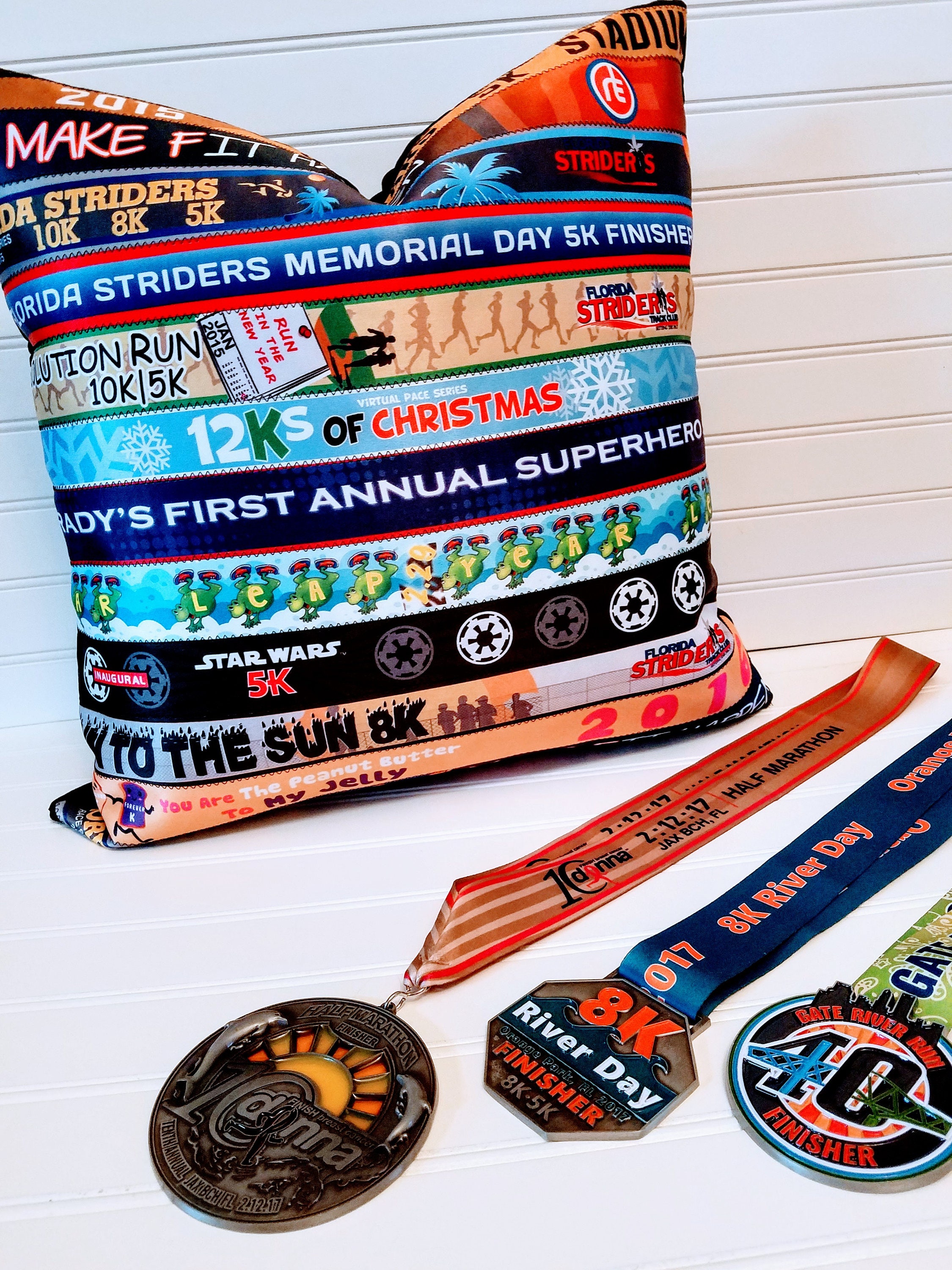 Custom Running Race Ribbon Pillow Cover Award Ribbon - Etsy