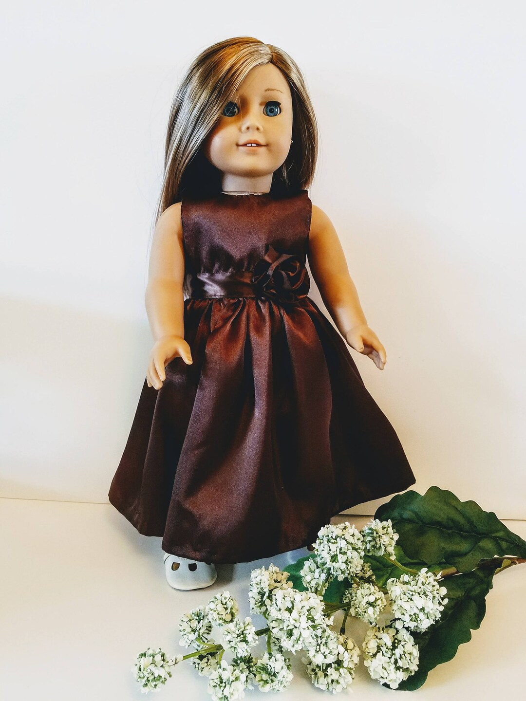 Satin Doll Dress for 18 Dolls | Flower Girl Gift | Fancy Dress With ...