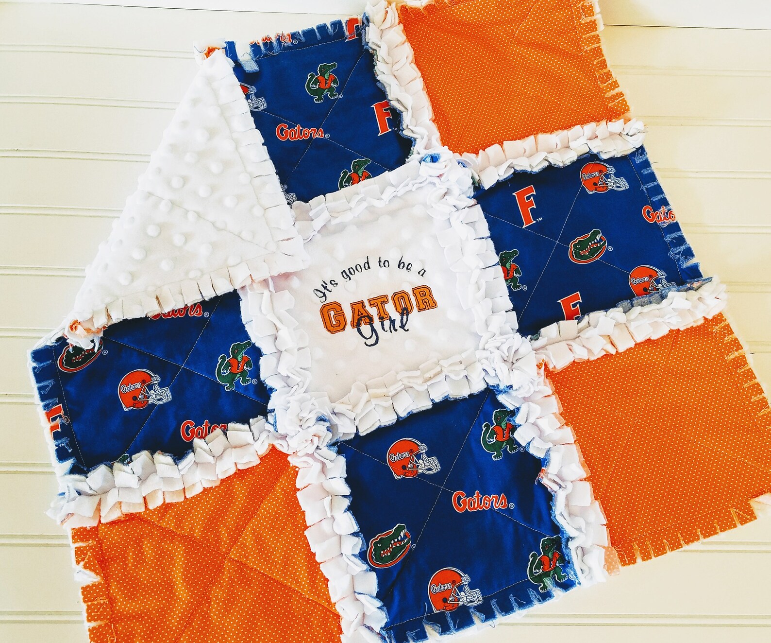 Florida Gators MINI Rag Quilt & Embroidered Burp Cloth Gift Set - It's ...