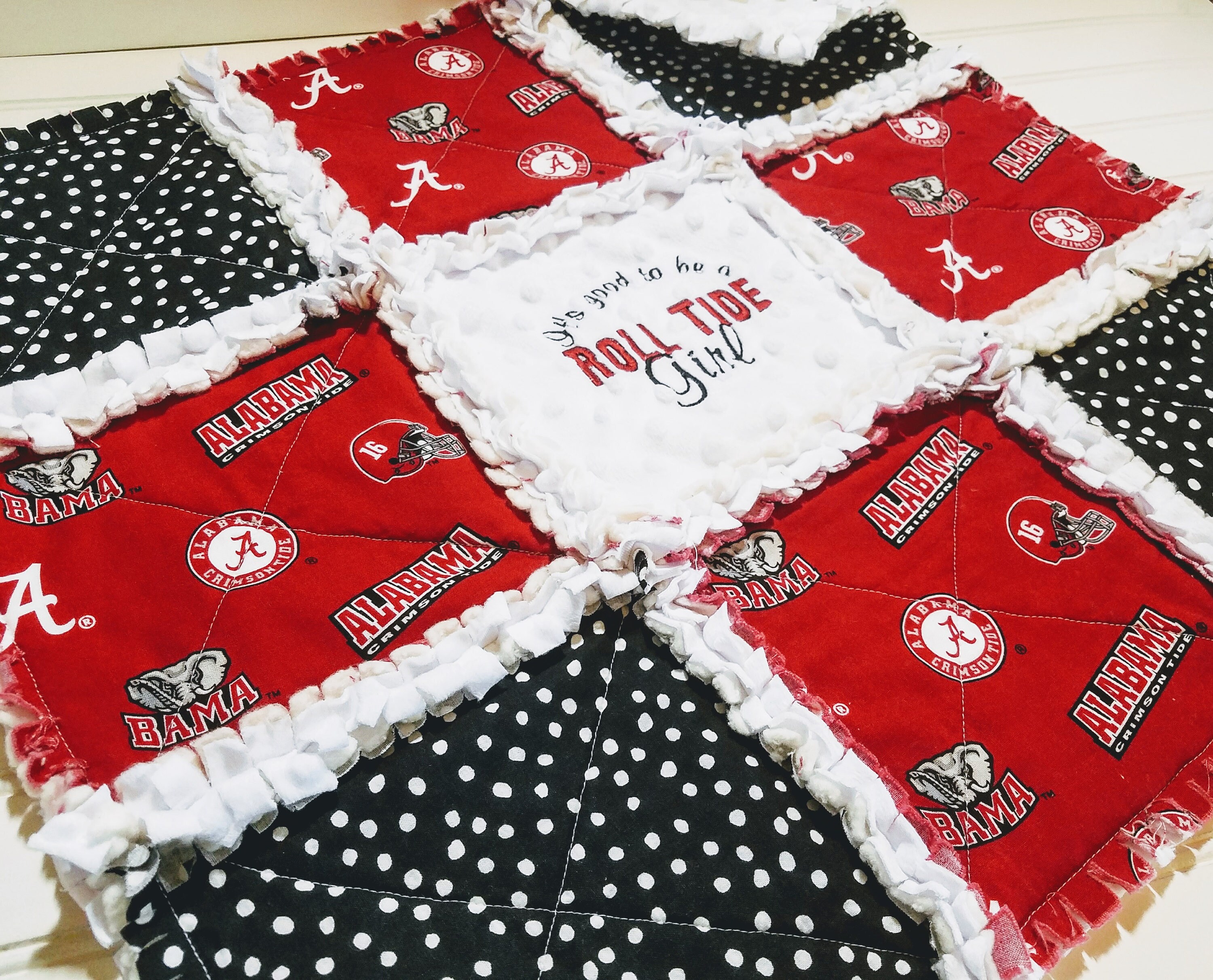 Alabama Crimson Tide MINI or CRIB Rag Quilt or Nursery Bedding - It's ...