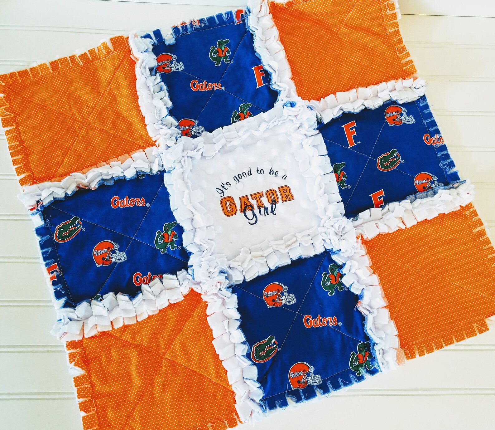 Florida Gators MINI Rag Quilt & Embroidered Burp Cloth Gift Set - It's ...