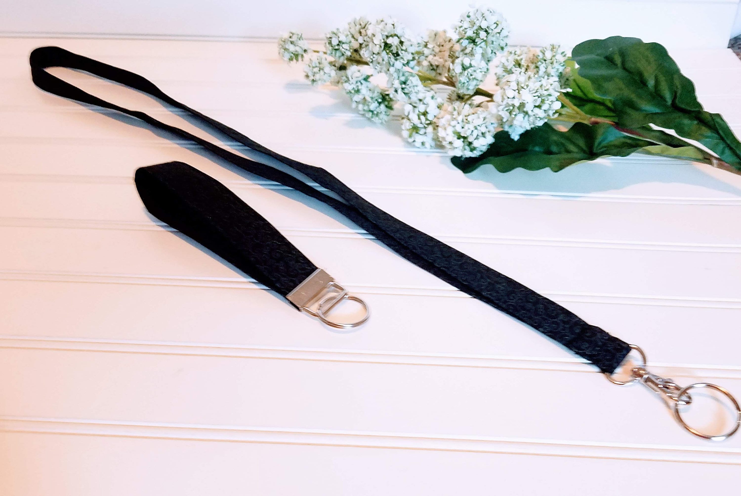 Black Key Fob Custom Wristlet Key Chain Black Lanyard - Etsy