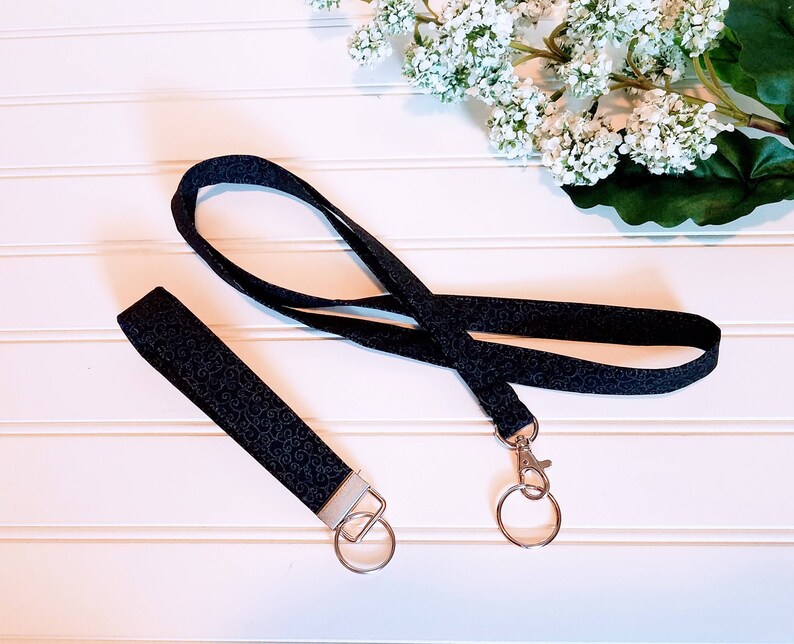 Black Key Fob Custom Wristlet Key Chain Black Lanyard - Etsy