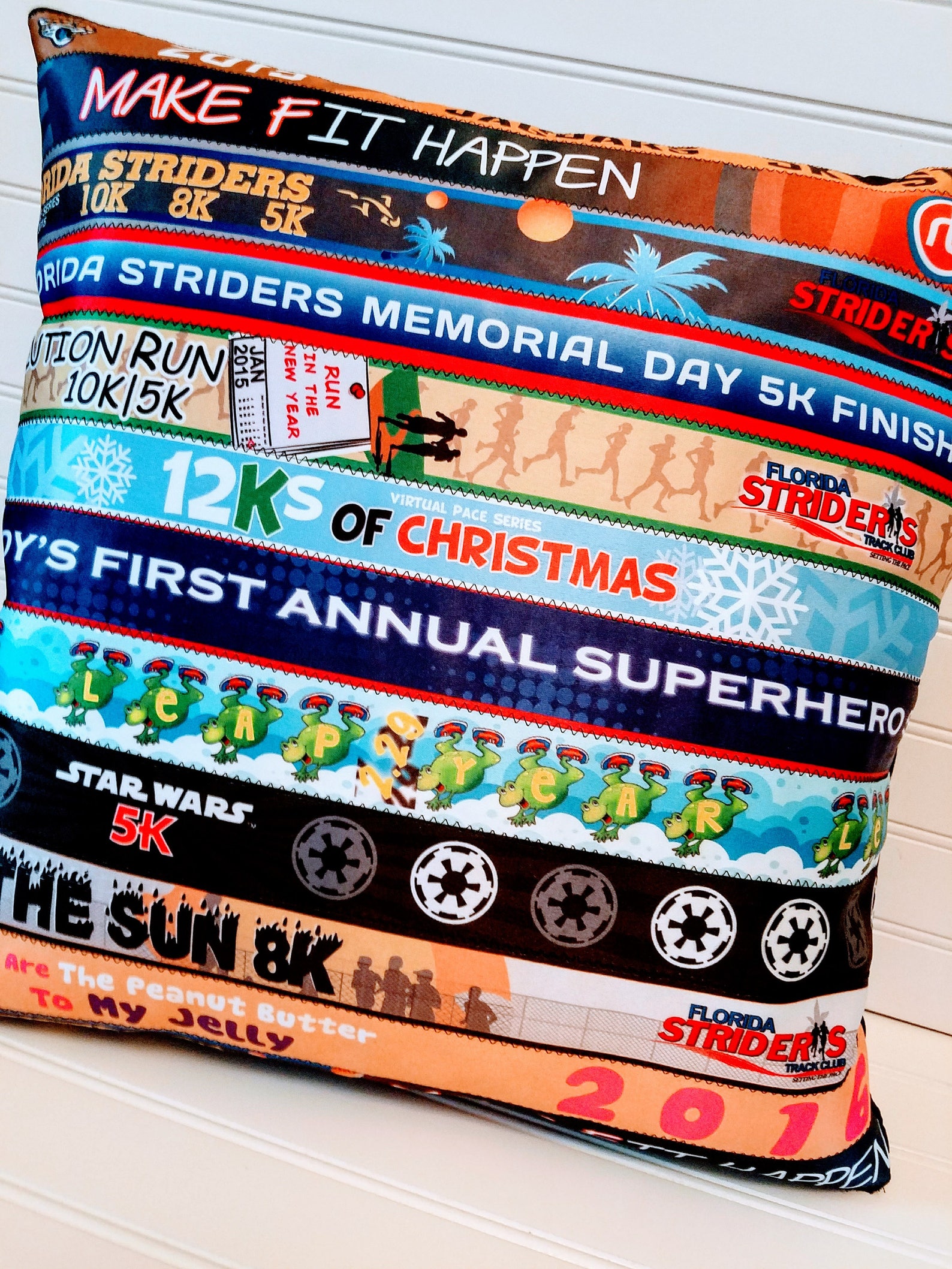 Custom Running Race Ribbon Pillow Cover Award Ribbon | Etsy