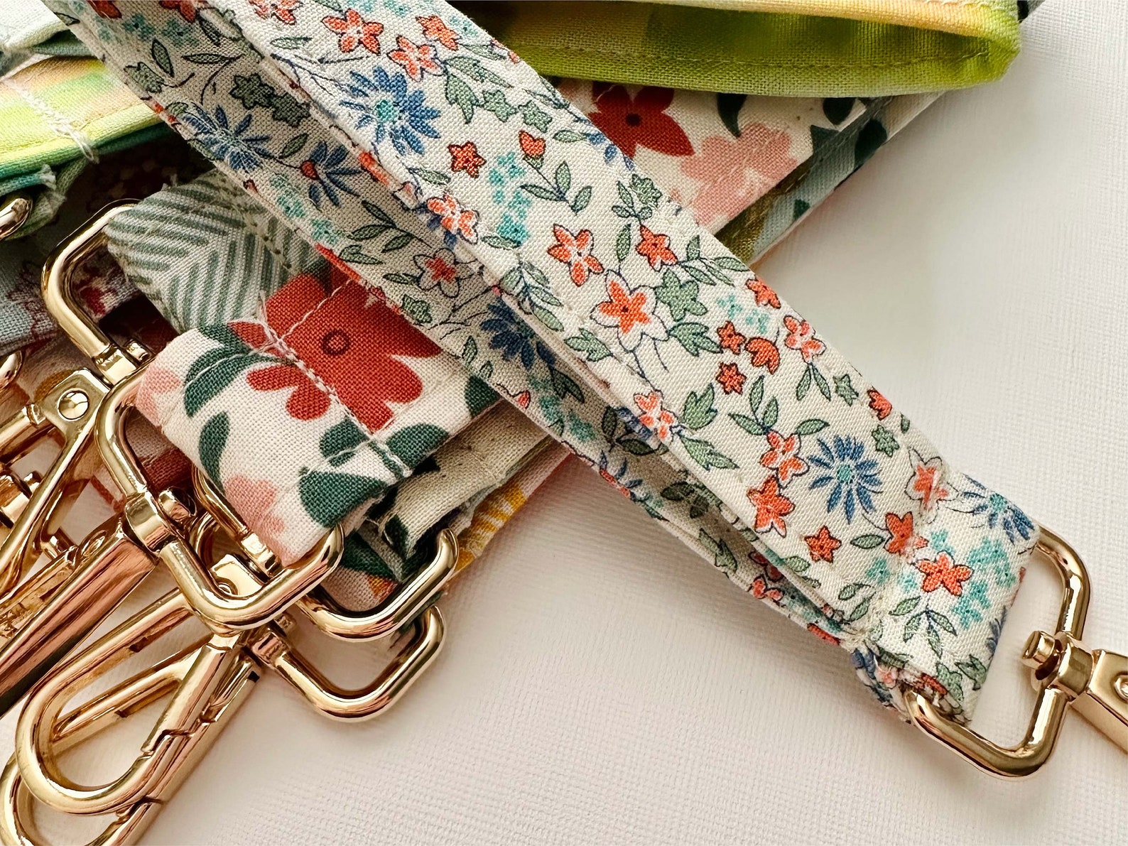 Floral Fabric Wristlet Keychain, Cotton Key Fob With Lobster Claw - Etsy