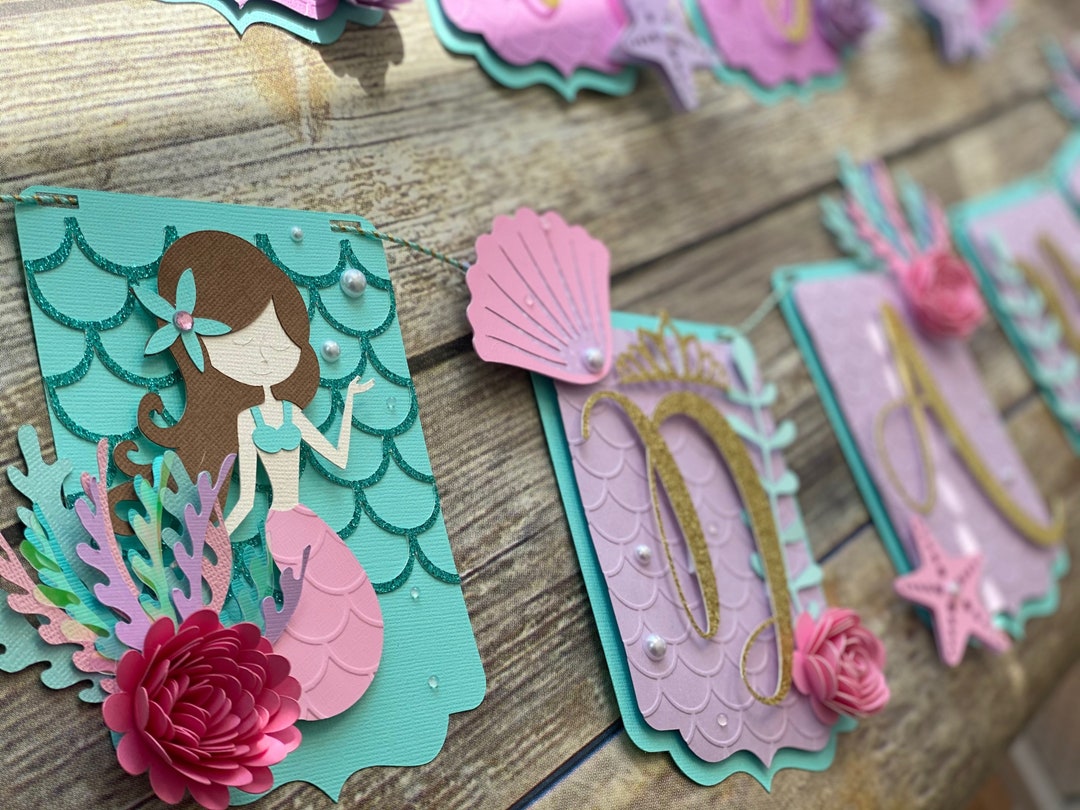 Mermaid Banner, Mermaid Party, Pink Mermaid Banner - Etsy