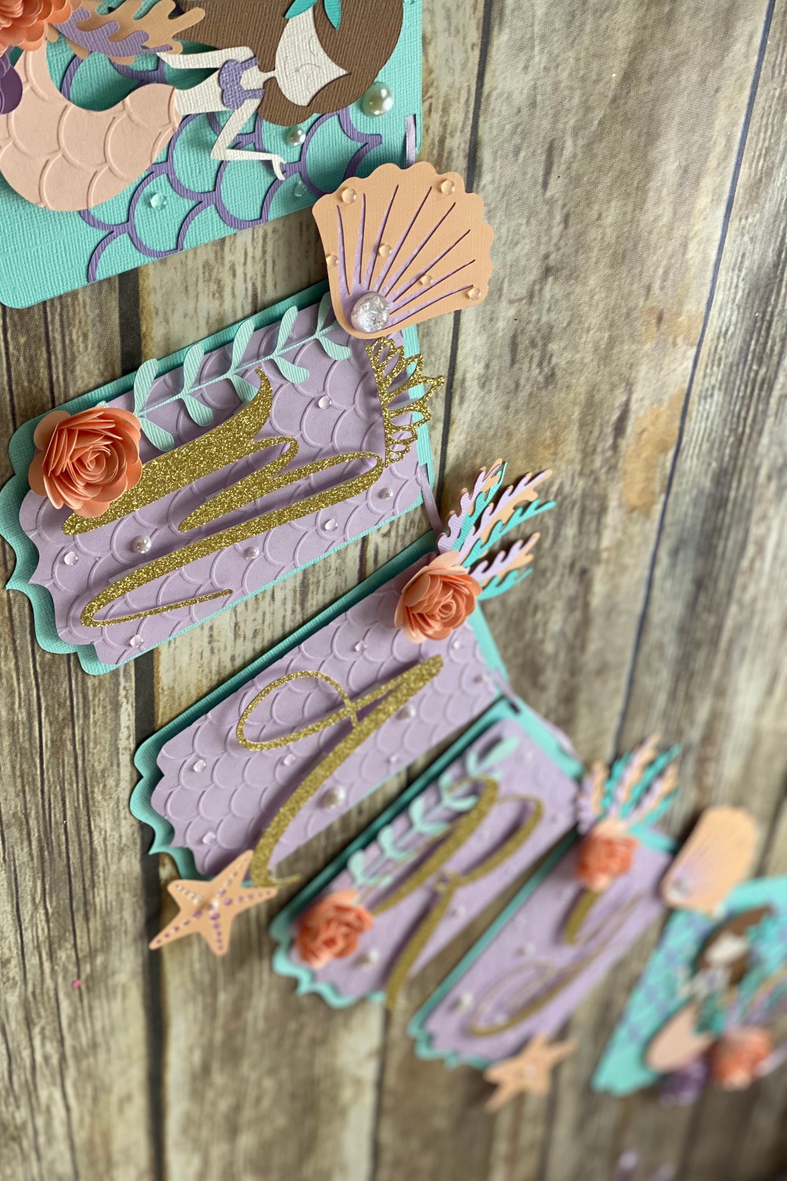 Mermaid Name Banner Mermaid Party Coral Peach Mermaid Banner - Etsy