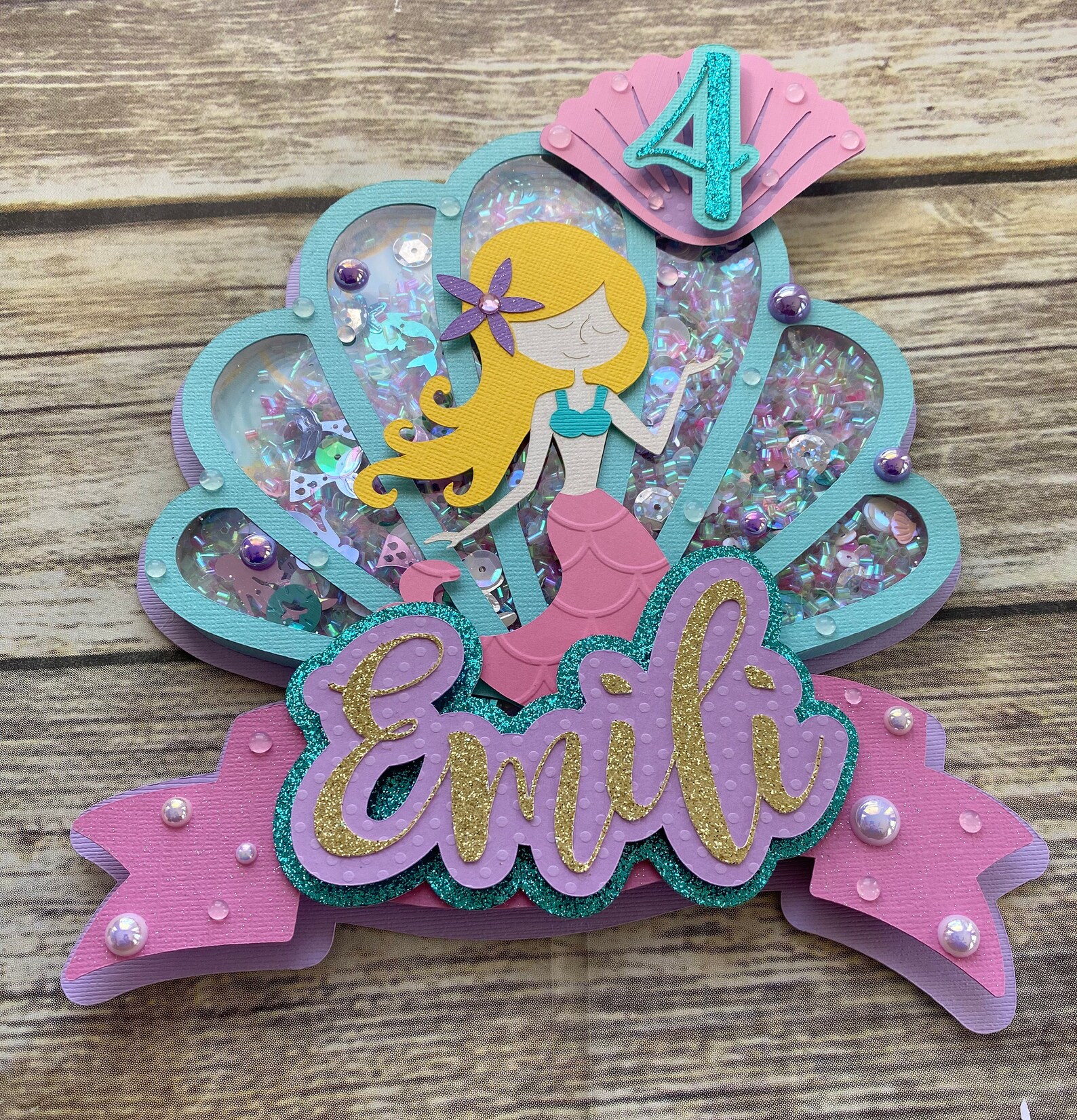 Mermaid Cake Topper Cake Topper Mermaid Topper Light Pink - Etsy
