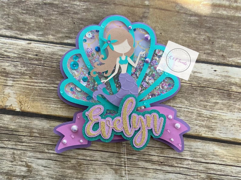 Mermaid Cake Topper Cake Topper Mermaid Topper Purple - Etsy