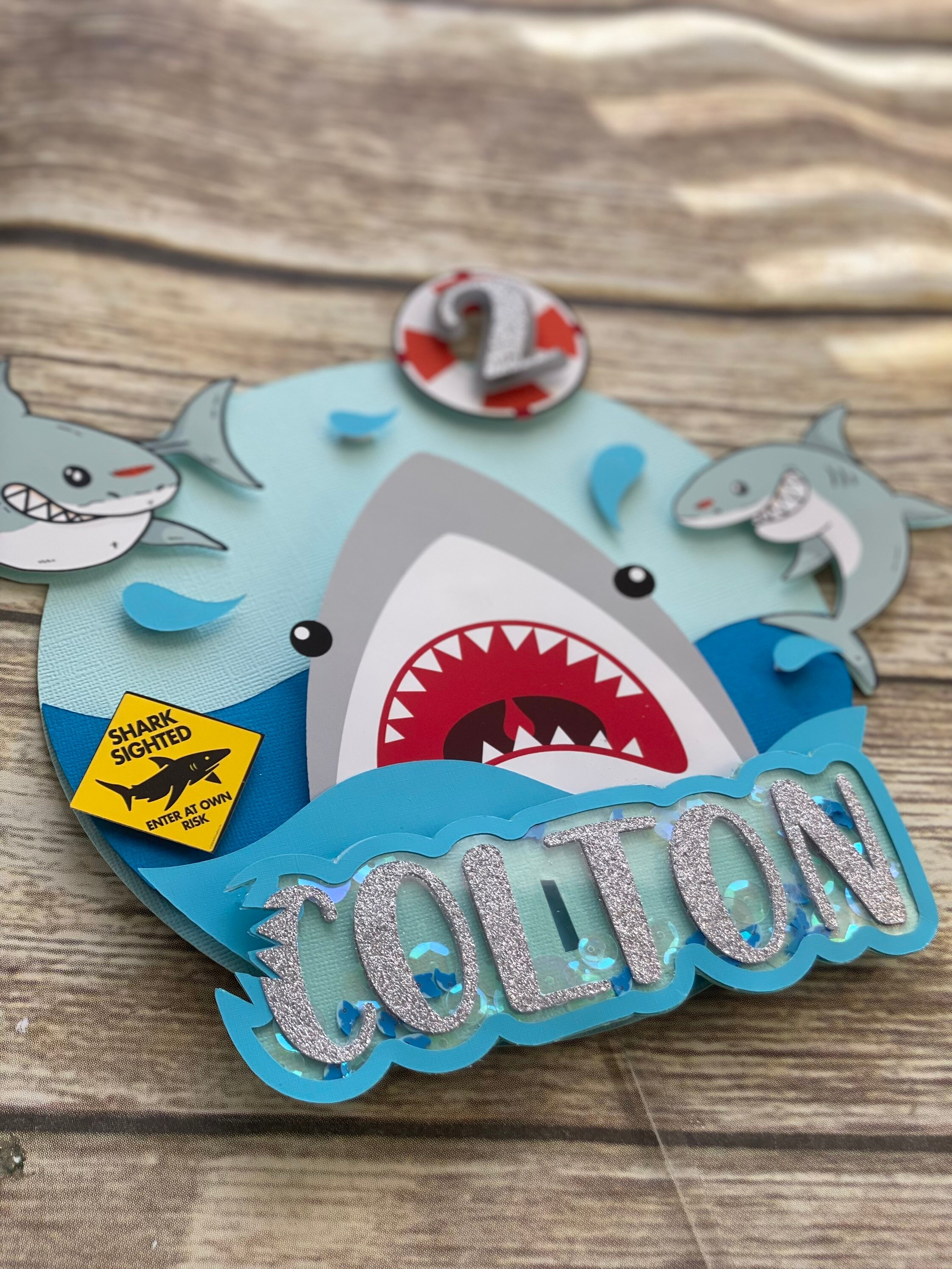 Shark Cake Topper Shark Topper Shark Party | Etsy