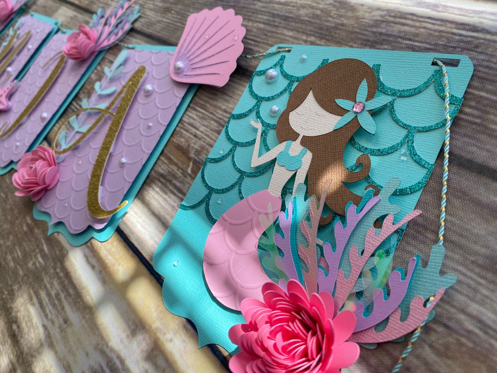 Mermaid Banner Mermaid Party Pink Mermaid Banner | Etsy