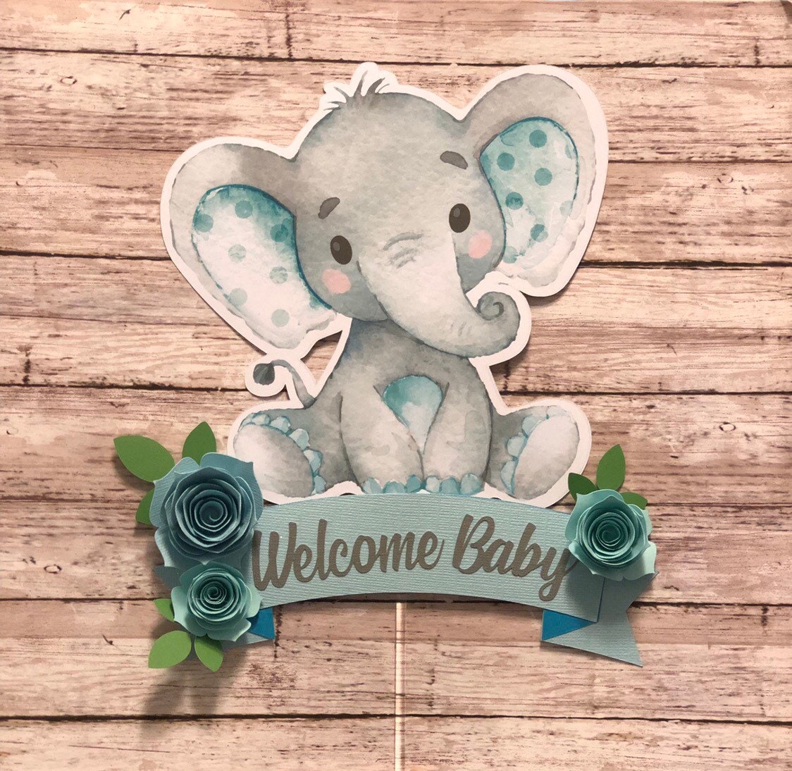 Boy Elephant Cake Topper - Etsy