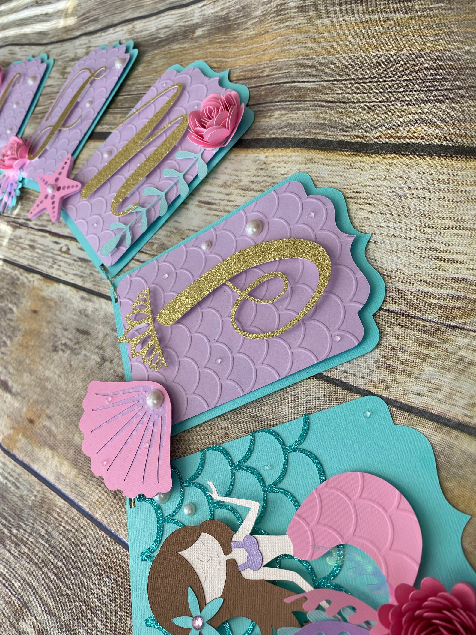 Mermaid Banner Mermaid Party Pink Mermaid Banner | Etsy