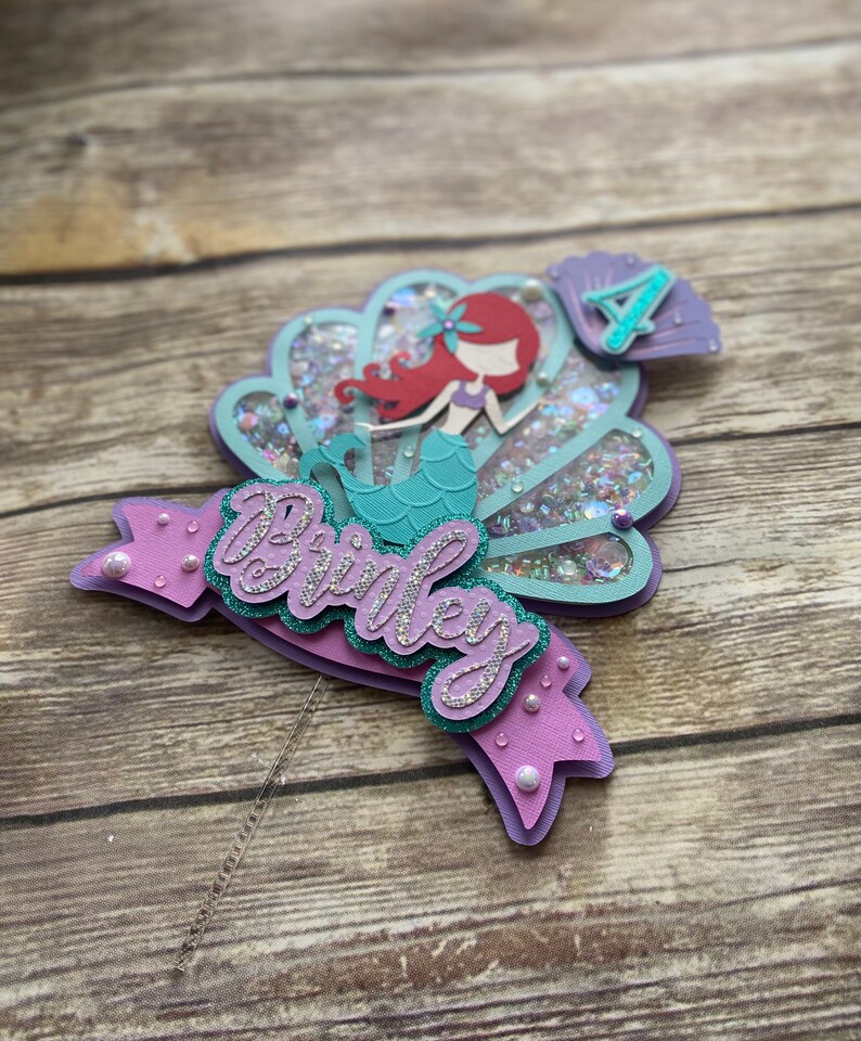 Mermaid Cake Topper Cake Topper Mermaid Topper Purple - Etsy