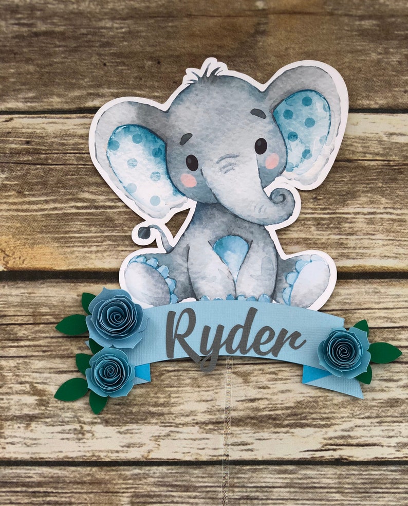 Boy Elephant Cake Topper - Etsy