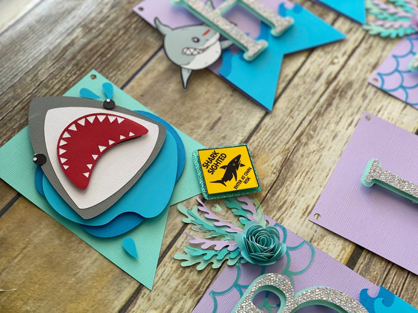 Shark Mermaid Banner Mermaid Party Shark Party - Etsy