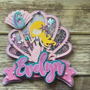 Mermaid, Mermaid Cake Topper, Cake Topper, Mermaid Topper, Pink Mermaid ...