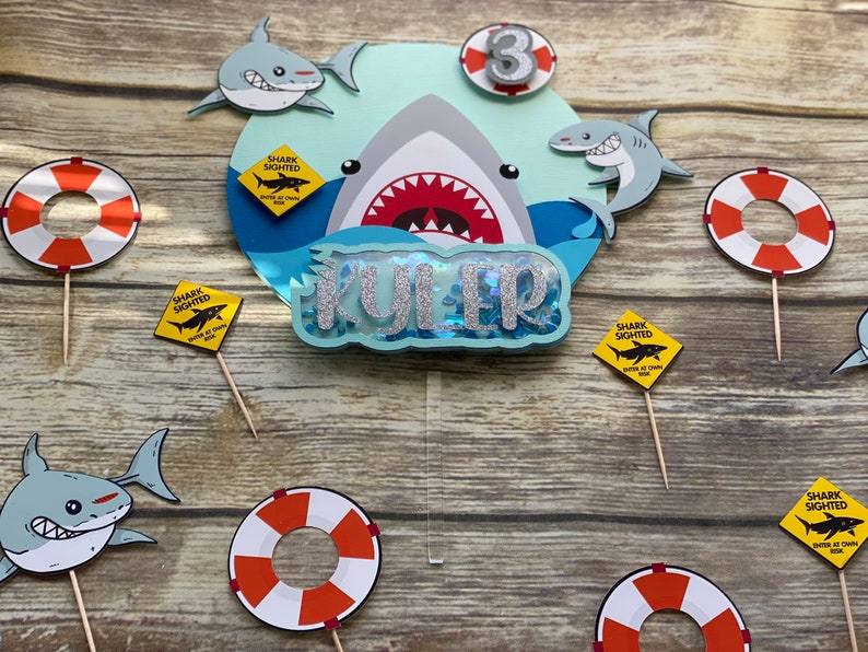 Shark Cake Topper Shark Topper Shark Party - Etsy