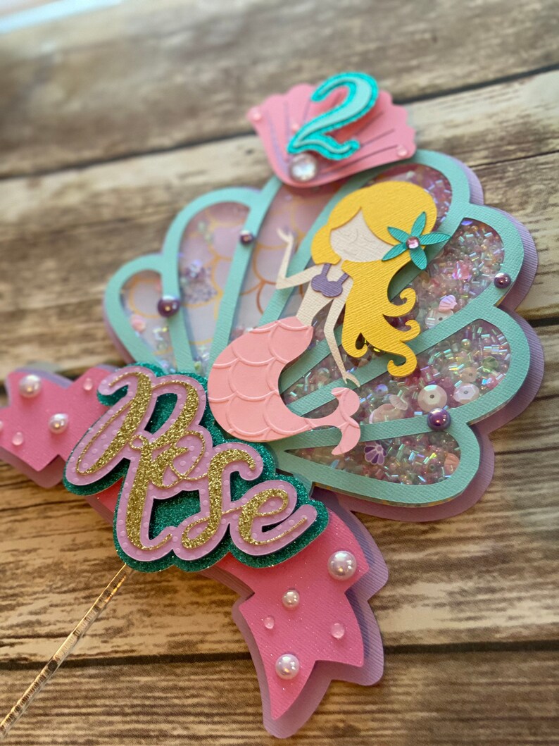 Mermaid Cake Topper Cake Topper Mermaid Topper Light Pink - Etsy
