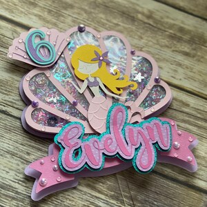 Mermaid, Mermaid Cake Topper, Cake Topper, Mermaid Topper, Pink Mermaid ...