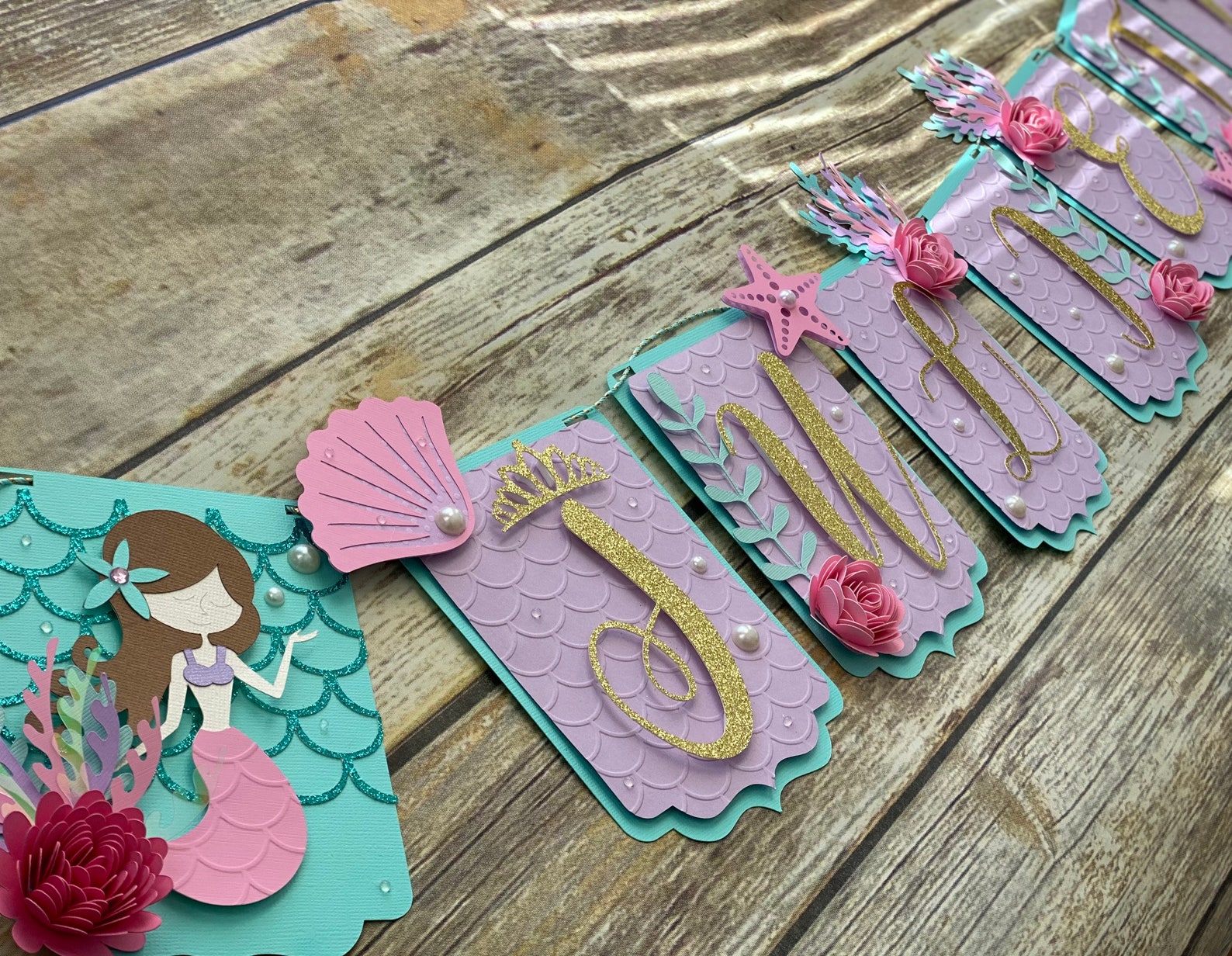 Mermaid Banner Mermaid Party Pink Mermaid Banner | Etsy
