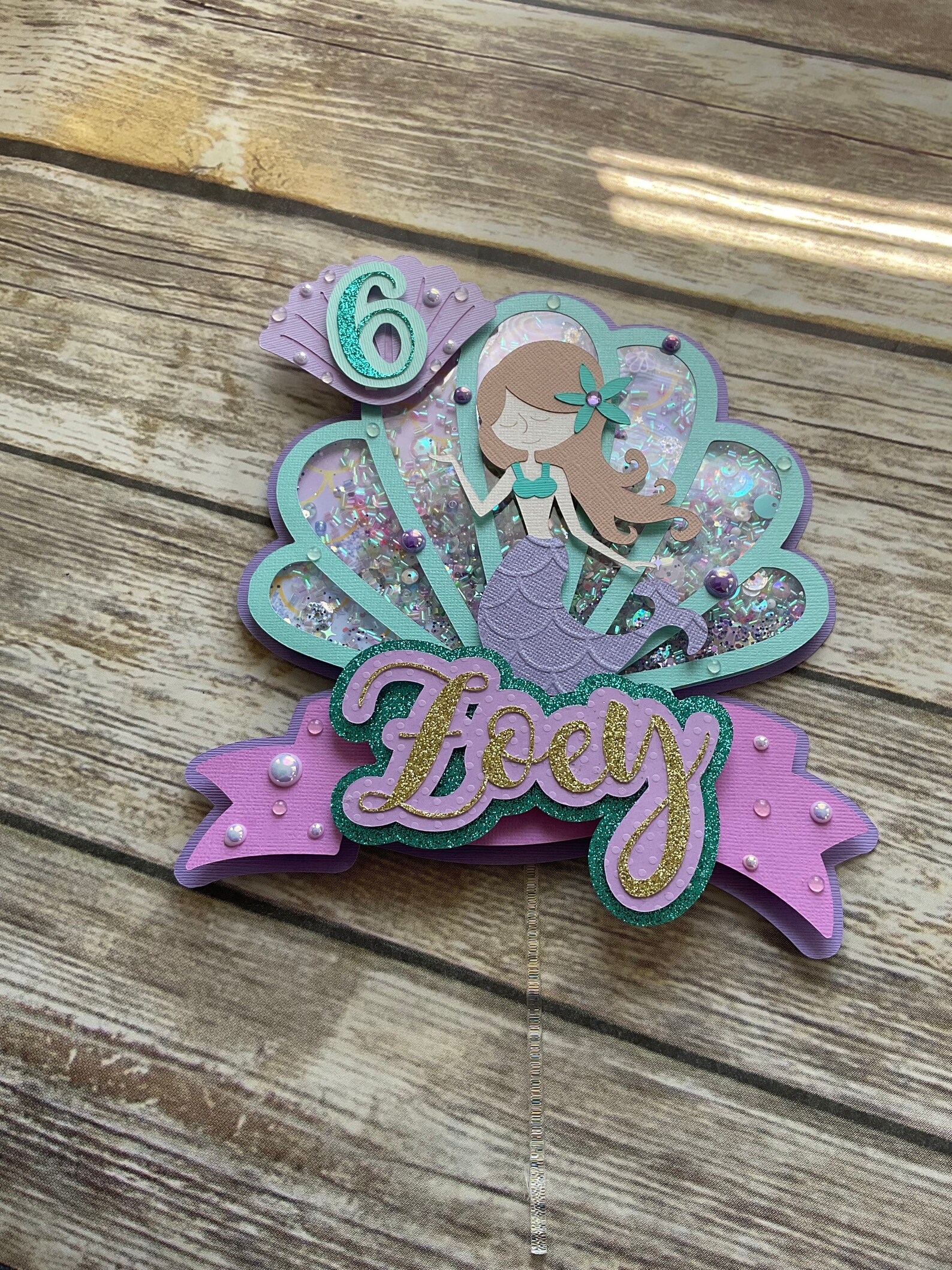 Mermaid Cake Topper Cake Topper Mermaid Topper Purple - Etsy