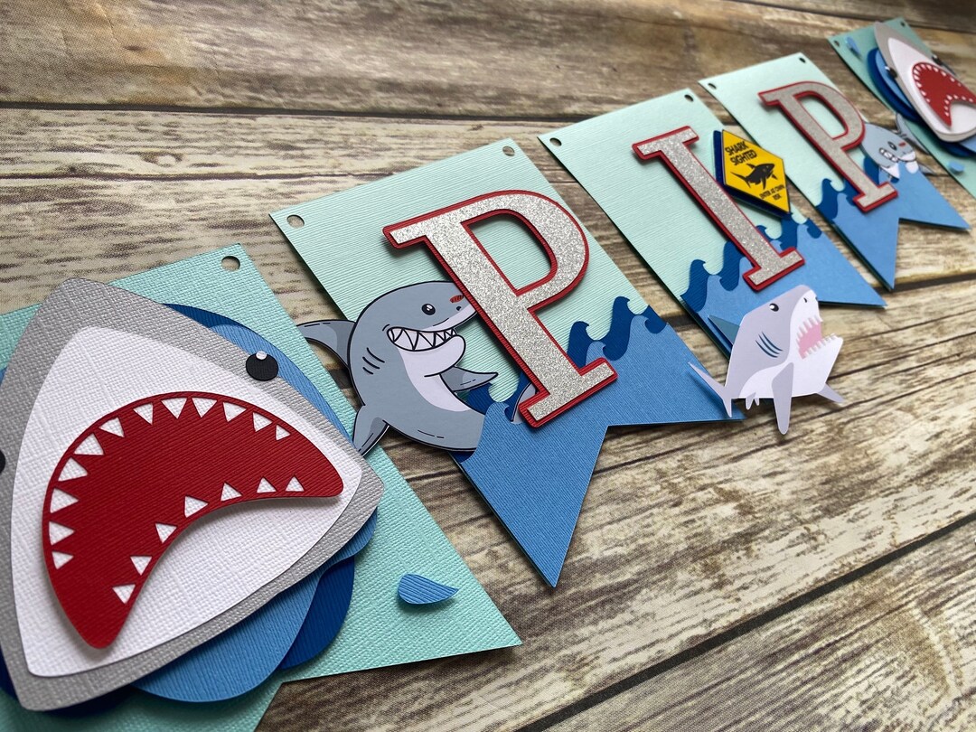Shark Banner, Shark, Shark Attack, Shark Party, Birthday - Etsy