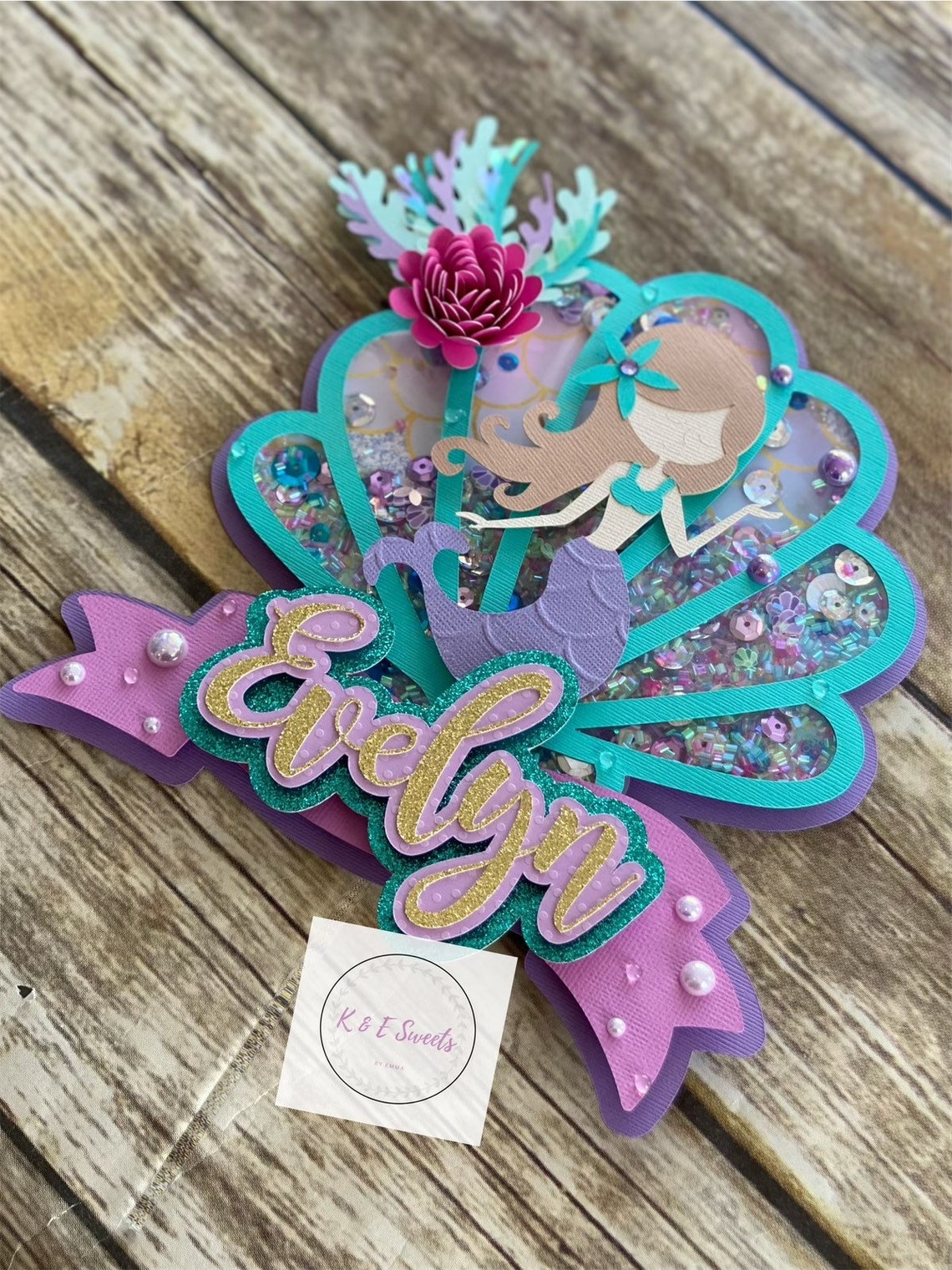 Mermaid Cake Topper Cake Topper Mermaid Topper purple | Etsy