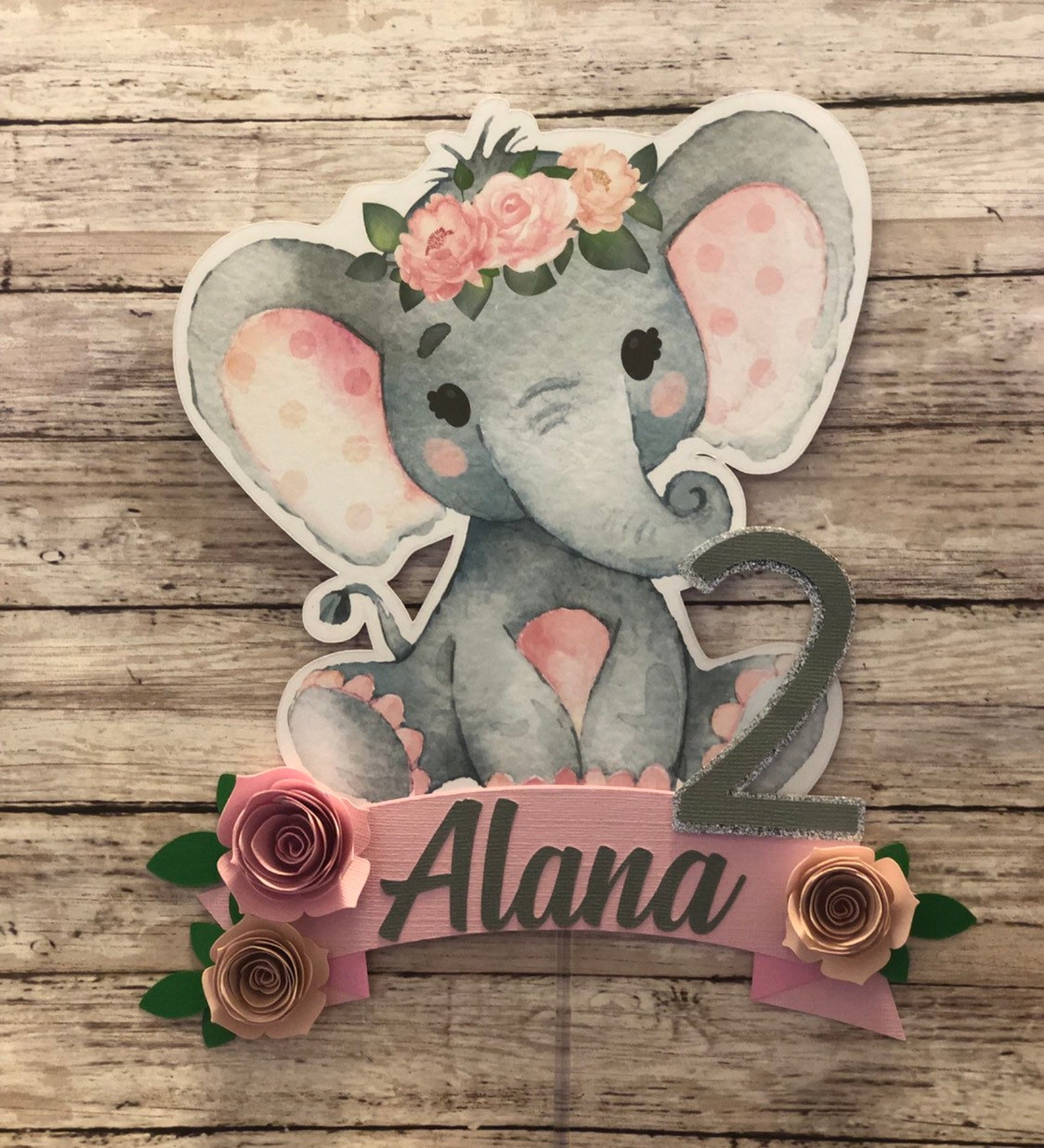 Elephant Cake Topper Elephant Topper Cake Topper | Etsy