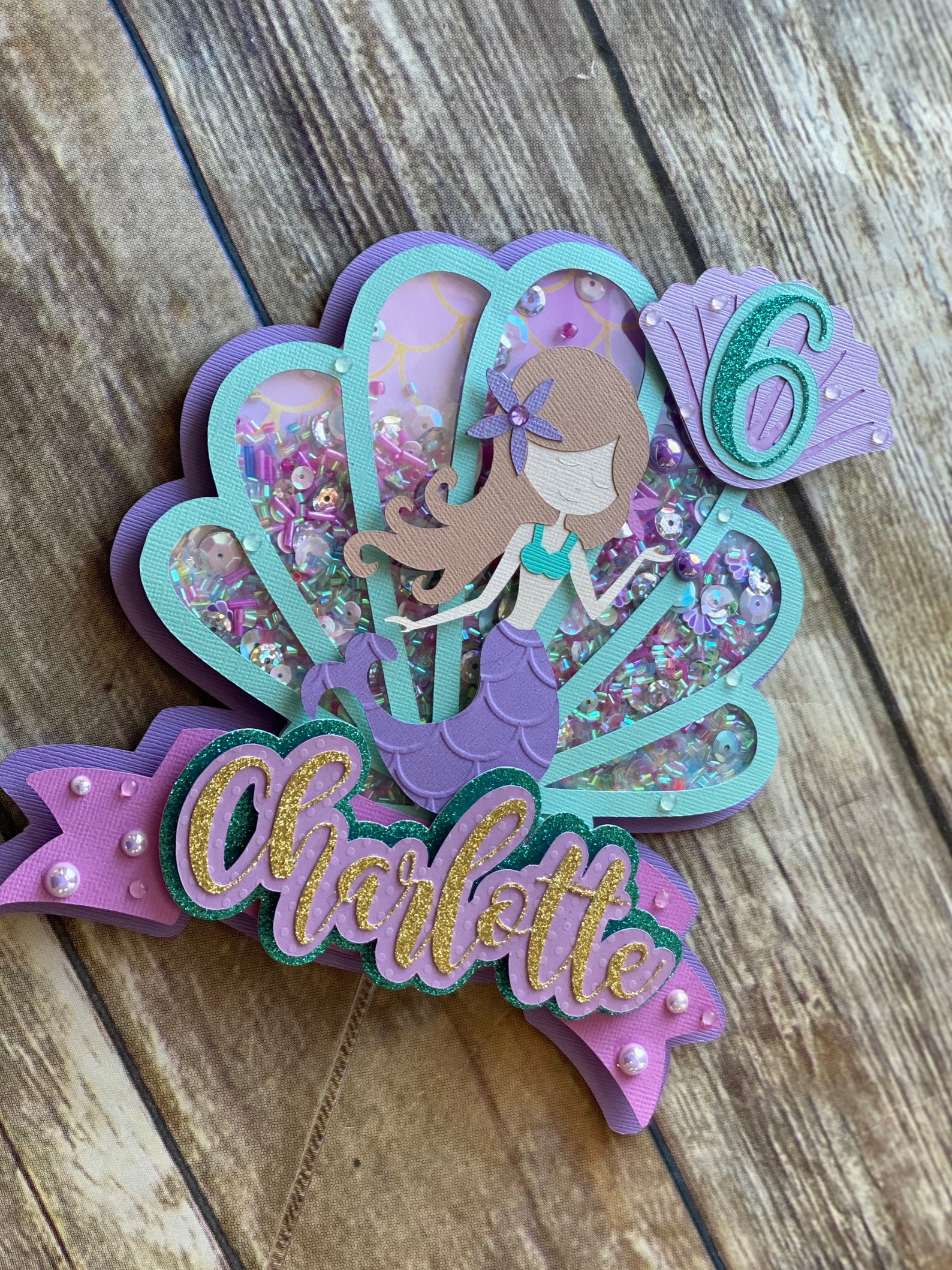 Mermaid Cake Topper Cake Topper Mermaid Topper Purple | Etsy