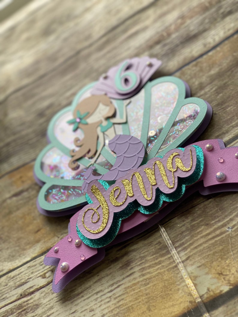 Mermaid Cake Topper Cake Topper Mermaid Topper Purple - Etsy