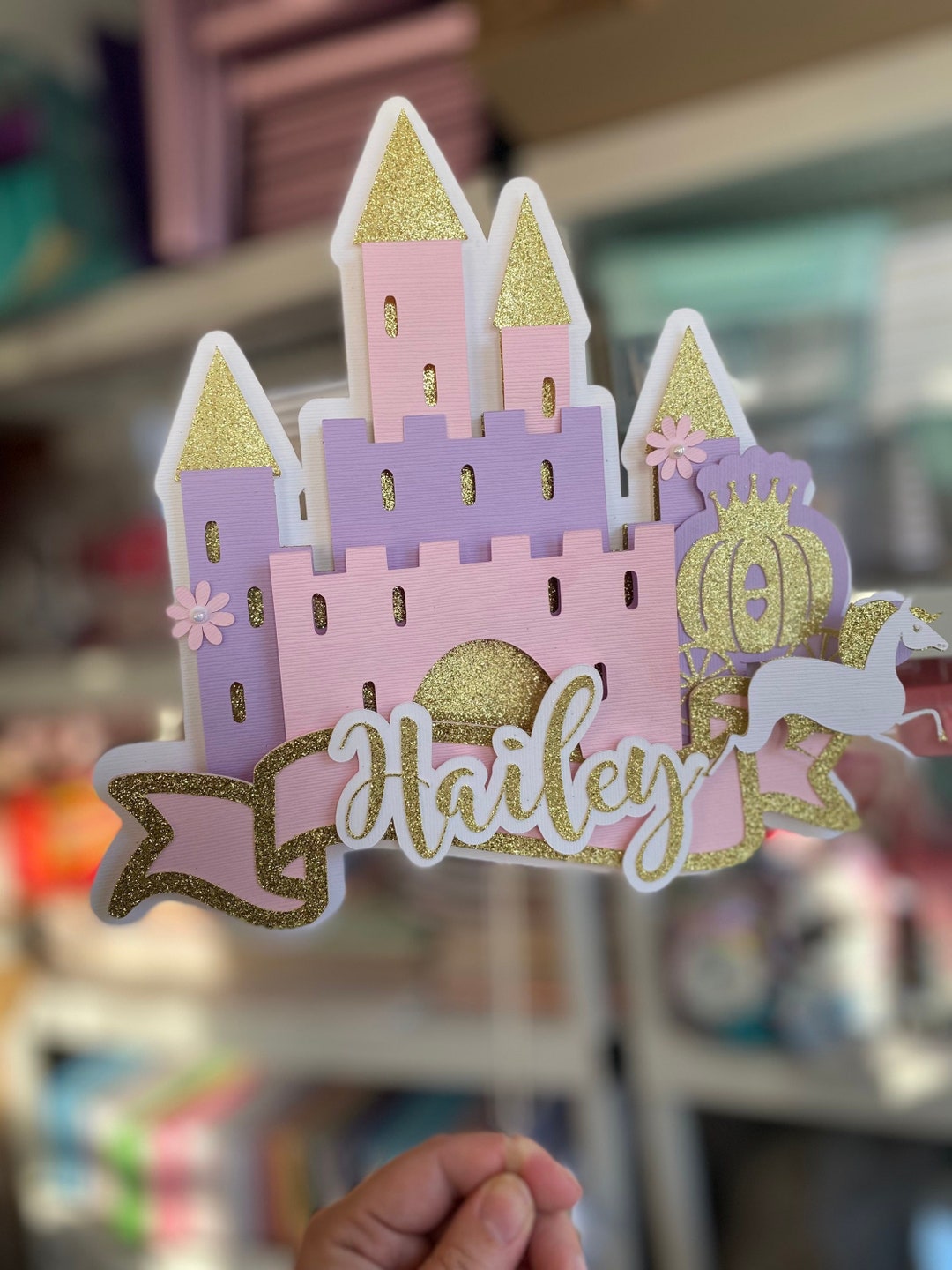 Princess Cake Topper, Cake Topper, Castle Topper, Purple, Pink - Etsy