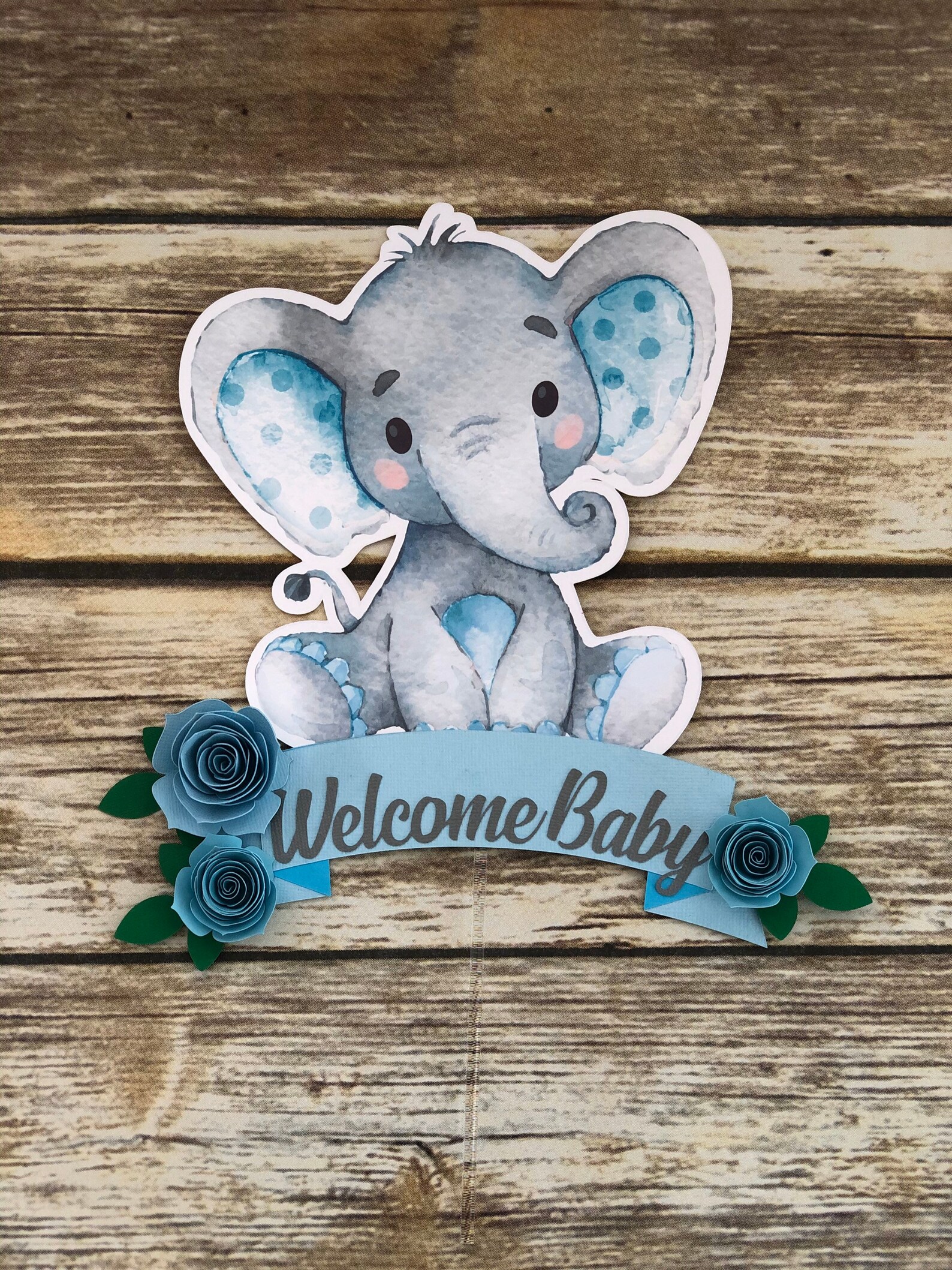 Boy Elephant Cake Topper - Etsy
