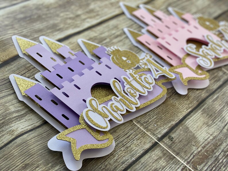 Princess Cake Topper Cake Topper Castle Topper Purple Pink - Etsy