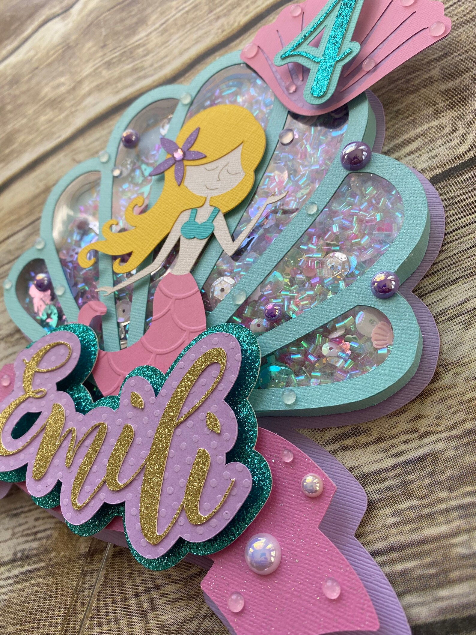 Mermaid Cake Topper Cake Topper Mermaid Topper Light Pink - Etsy