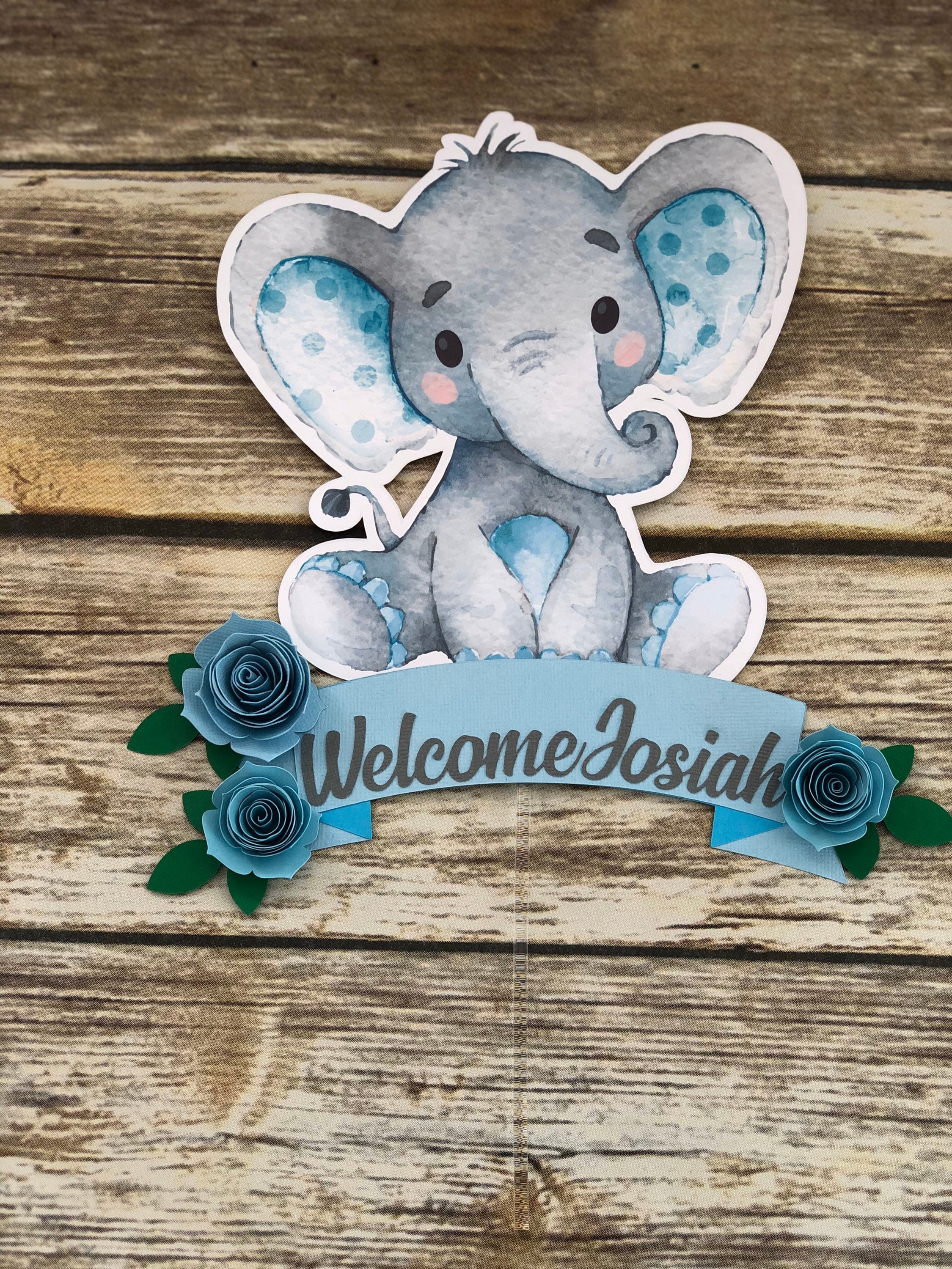 Boy Elephant Cake Topper - Etsy
