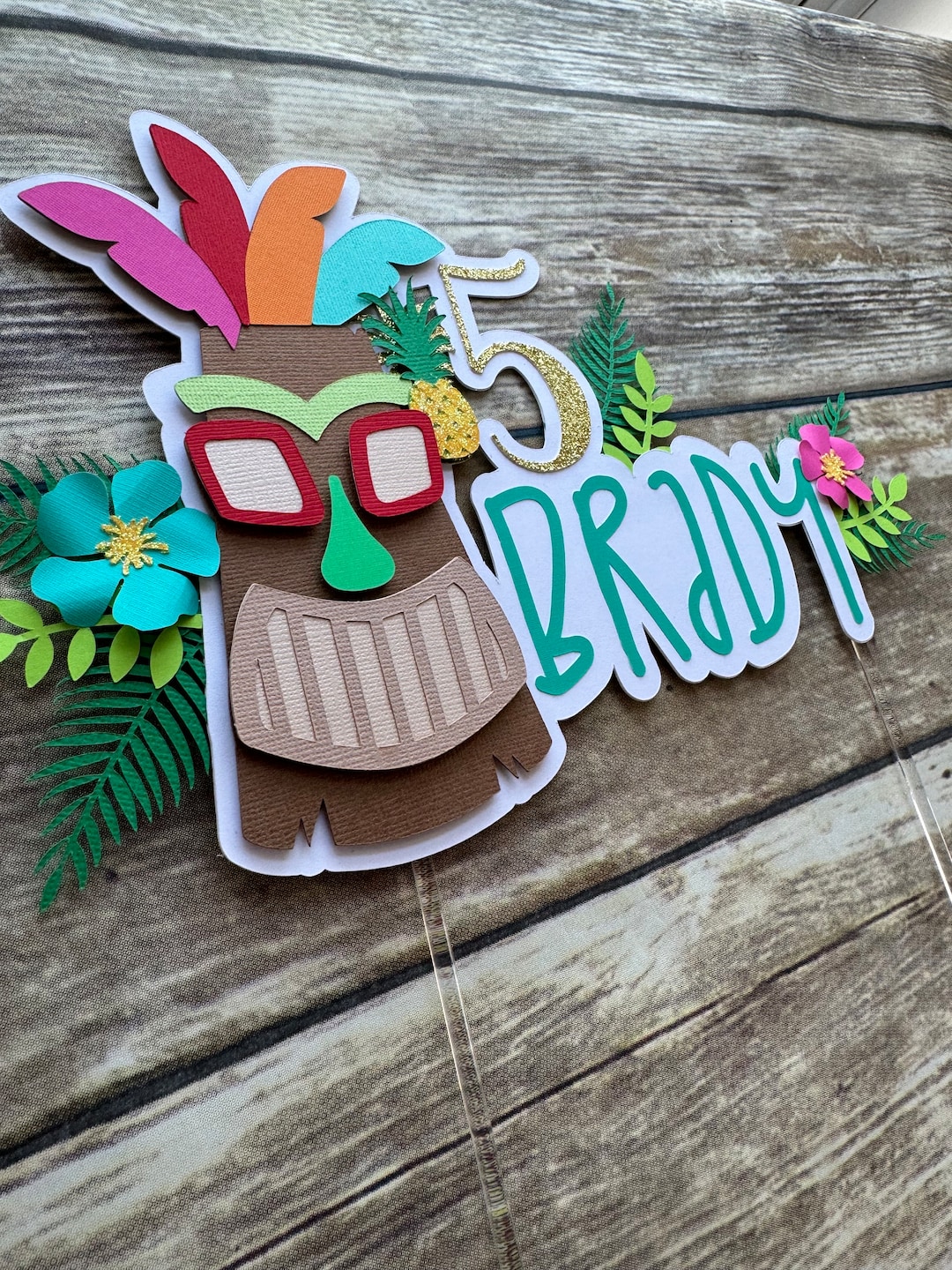 Tiki Cake Topper, Cake Topper, Hawaiian Party, - Etsy