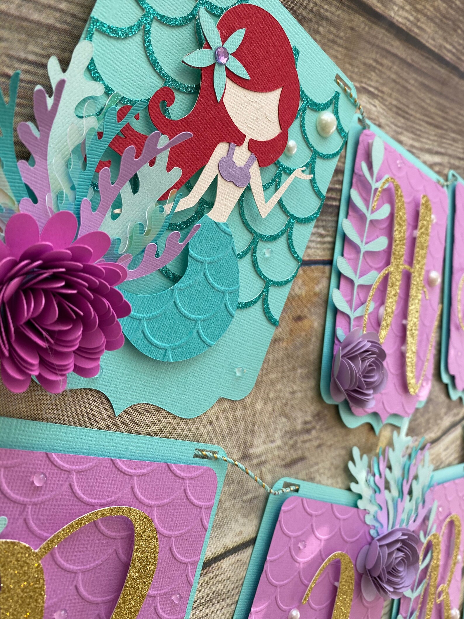 Mermaid Banner Mermaid Party Purple Mermaid Banner - Etsy