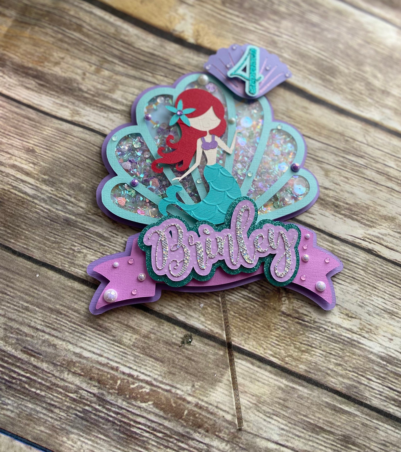 Mermaid Cake Topper Cake Topper Mermaid Topper Purple - Etsy